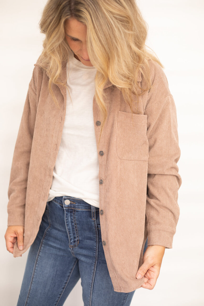 Chloe Corduroy Button Up Shacket – Shop Iowa