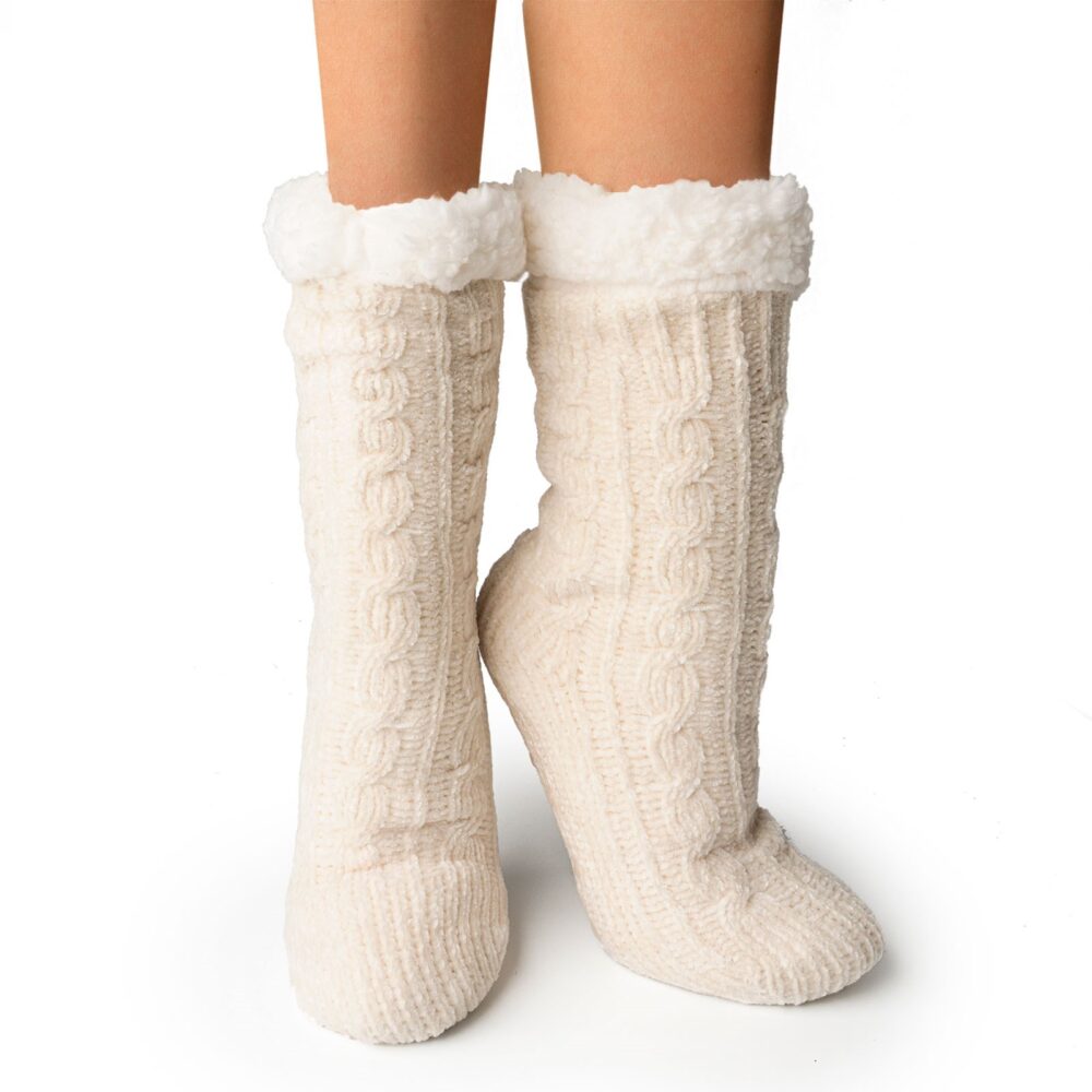 Beyond Soft Chenille Slipper Socks – Ivory – Shop Iowa