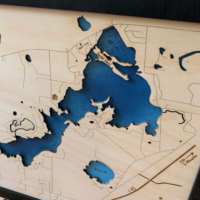 Custom Laser Engraved Lake Maps – Shop Iowa