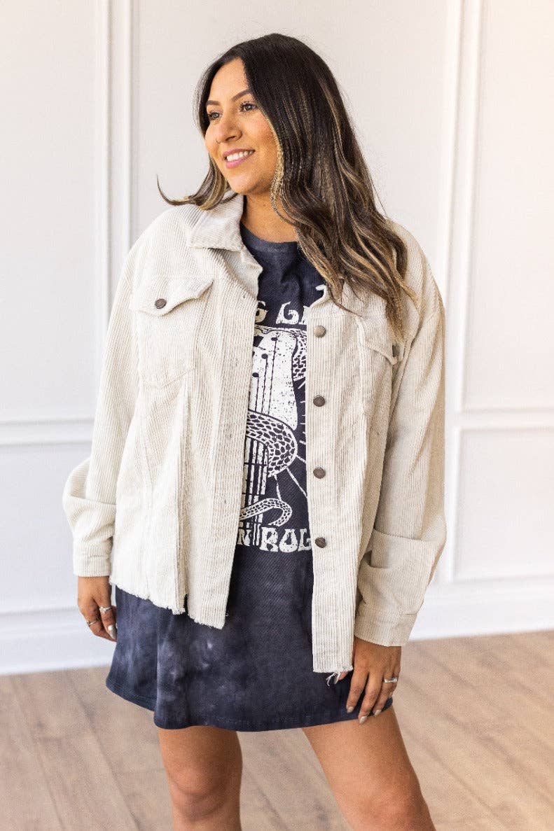 Dune Drifter Distressed Corduroy Shacket – Shop Iowa