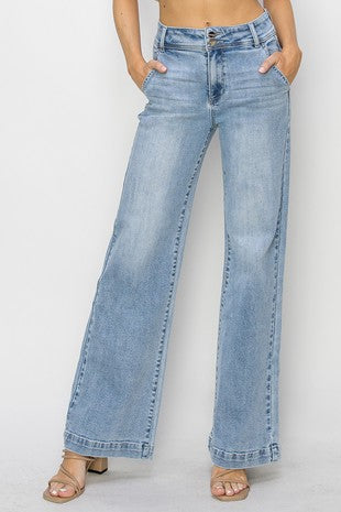 Risen Double Button Wide Jeans – Shop Iowa