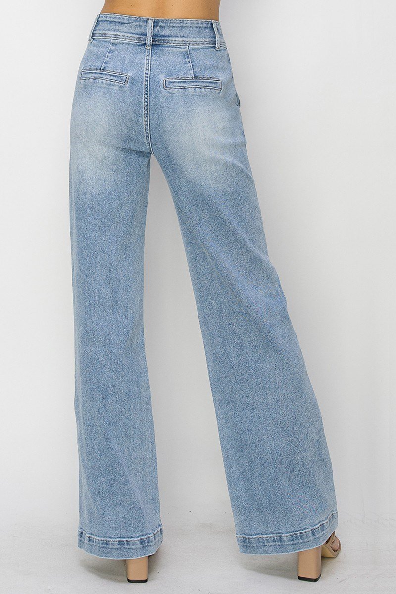 Risen Double Button Wide Jeans – Shop Iowa