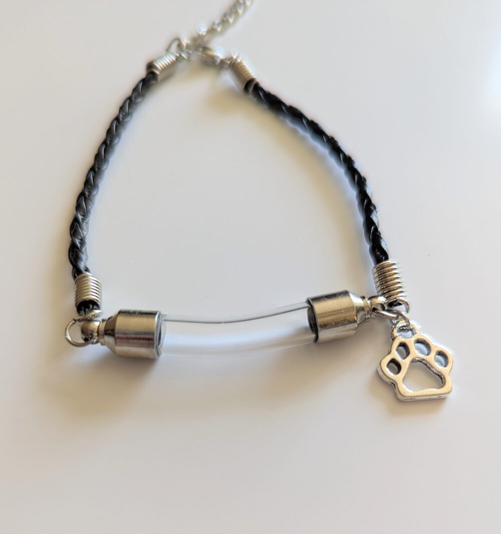 Glass Vile Urn Cremation Bracelet with Paw Charm – Shop Iowa