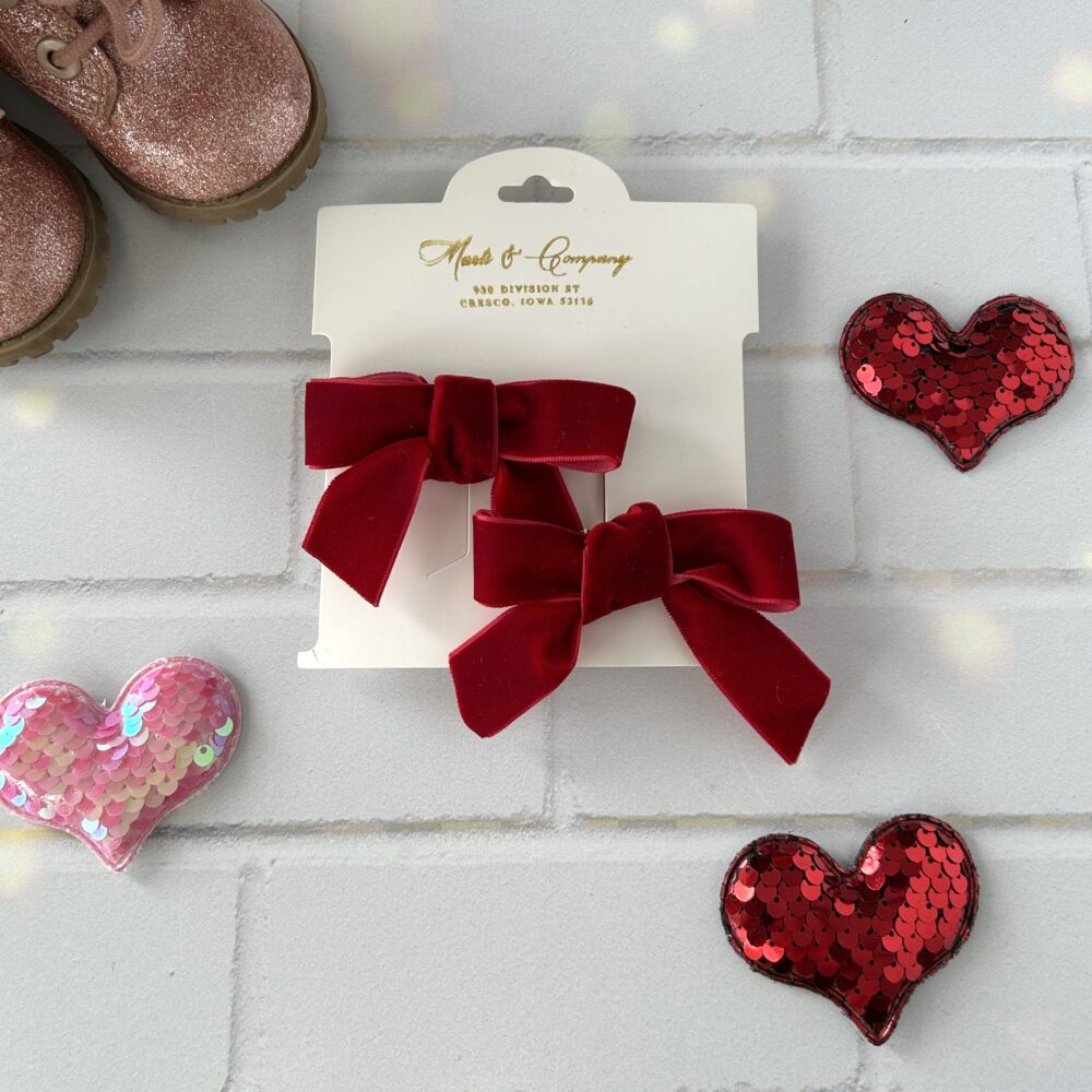 Set of 2 Red Velvet Hair Bows – Shop Iowa