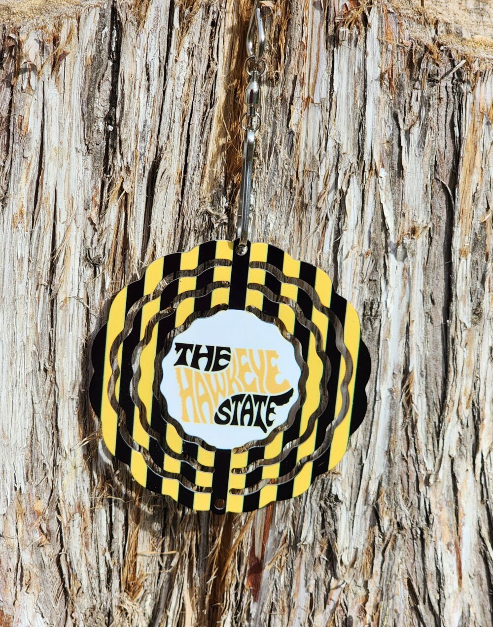 Mini Iowa The Hawkeye State Metal Wind Spinner Double Sided 360 Swivel ...