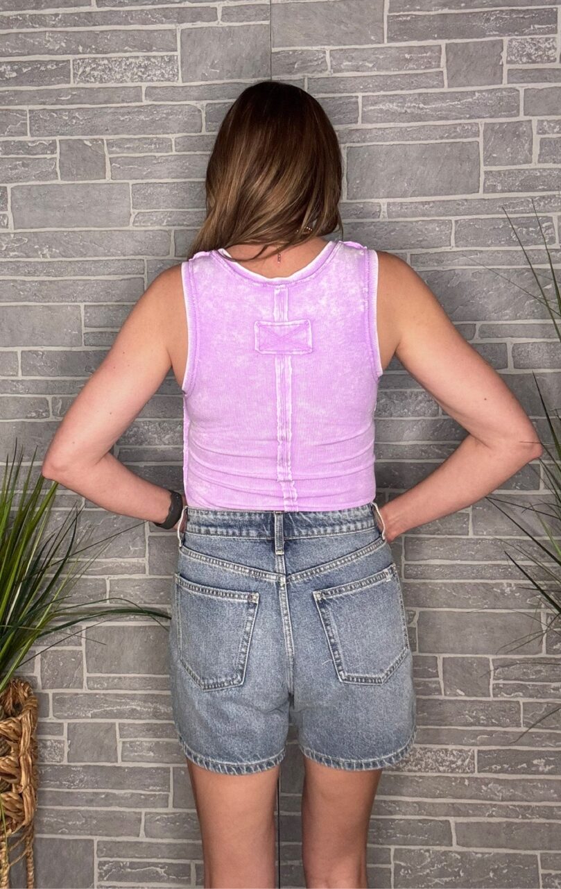 Lizzy Washed Ribbed Tank with Exposed Seams – Shop Iowa