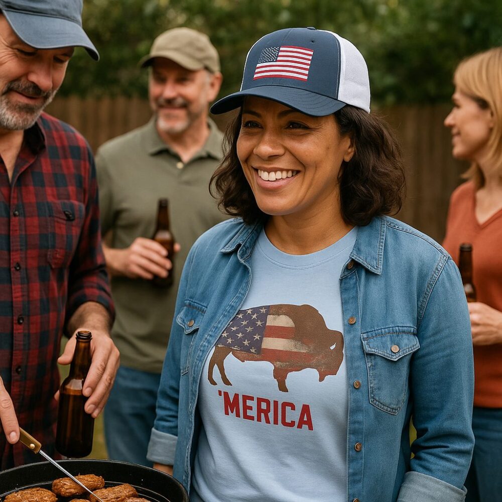 Star-Spangled Swagger: American Flag Hat USA-Made-White Mesh Trucker ...