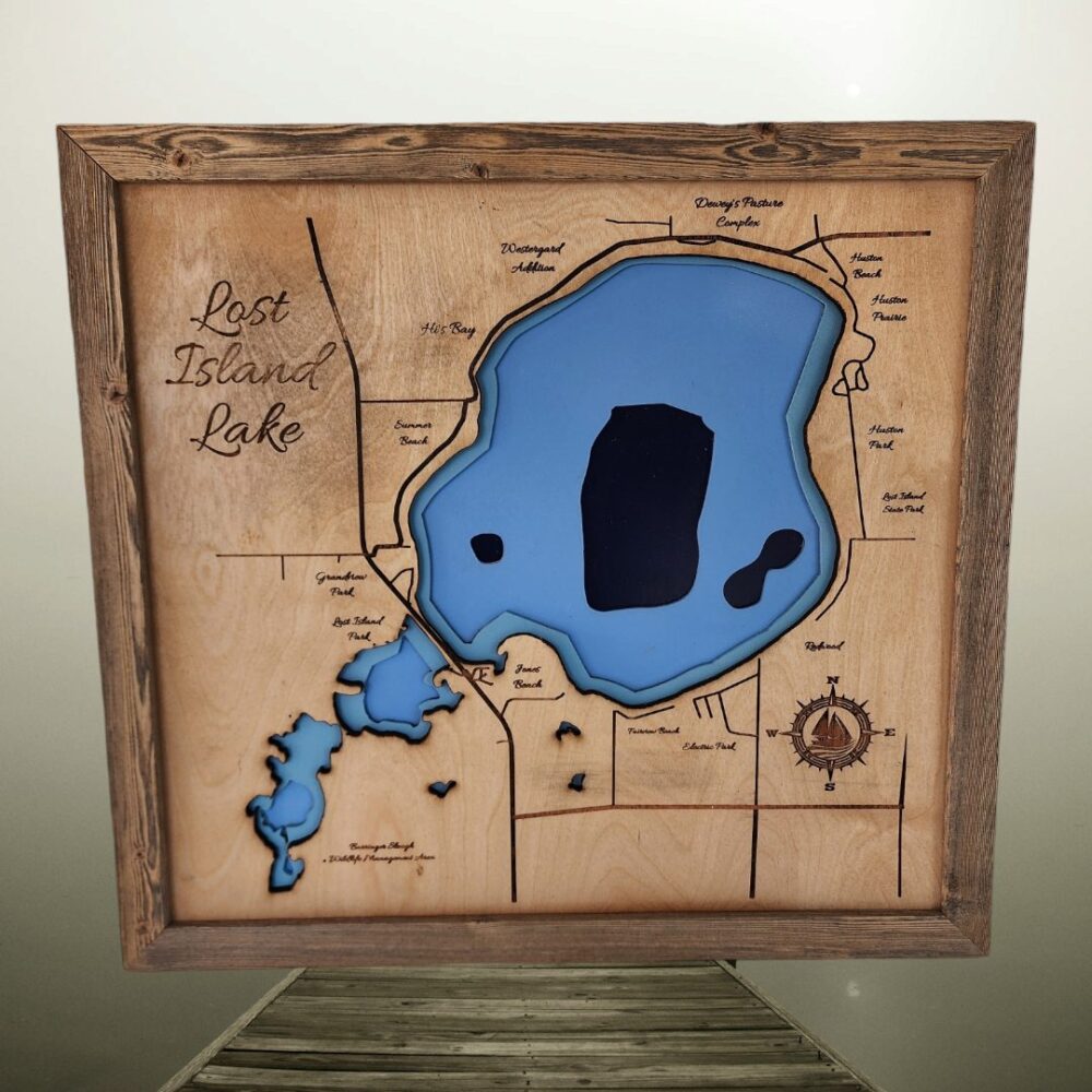 Lost Island Contour Bathymetric Lake Map of Lost Island Lake- Ruthven ...