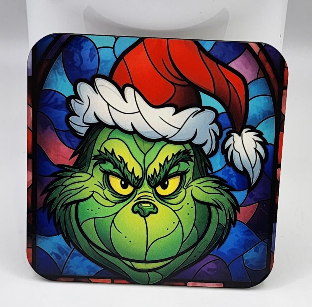 Stained Glass Grinch Face Wooden Christmas Holiday Magnet – Shop Iowa