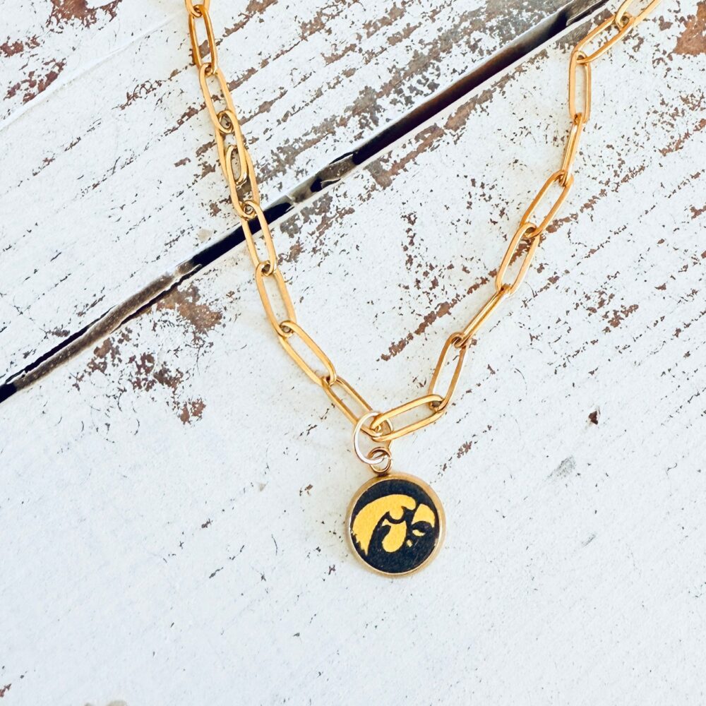 Iowa Hawkeyes Gold Tigerhawk Necklace – Shop Iowa