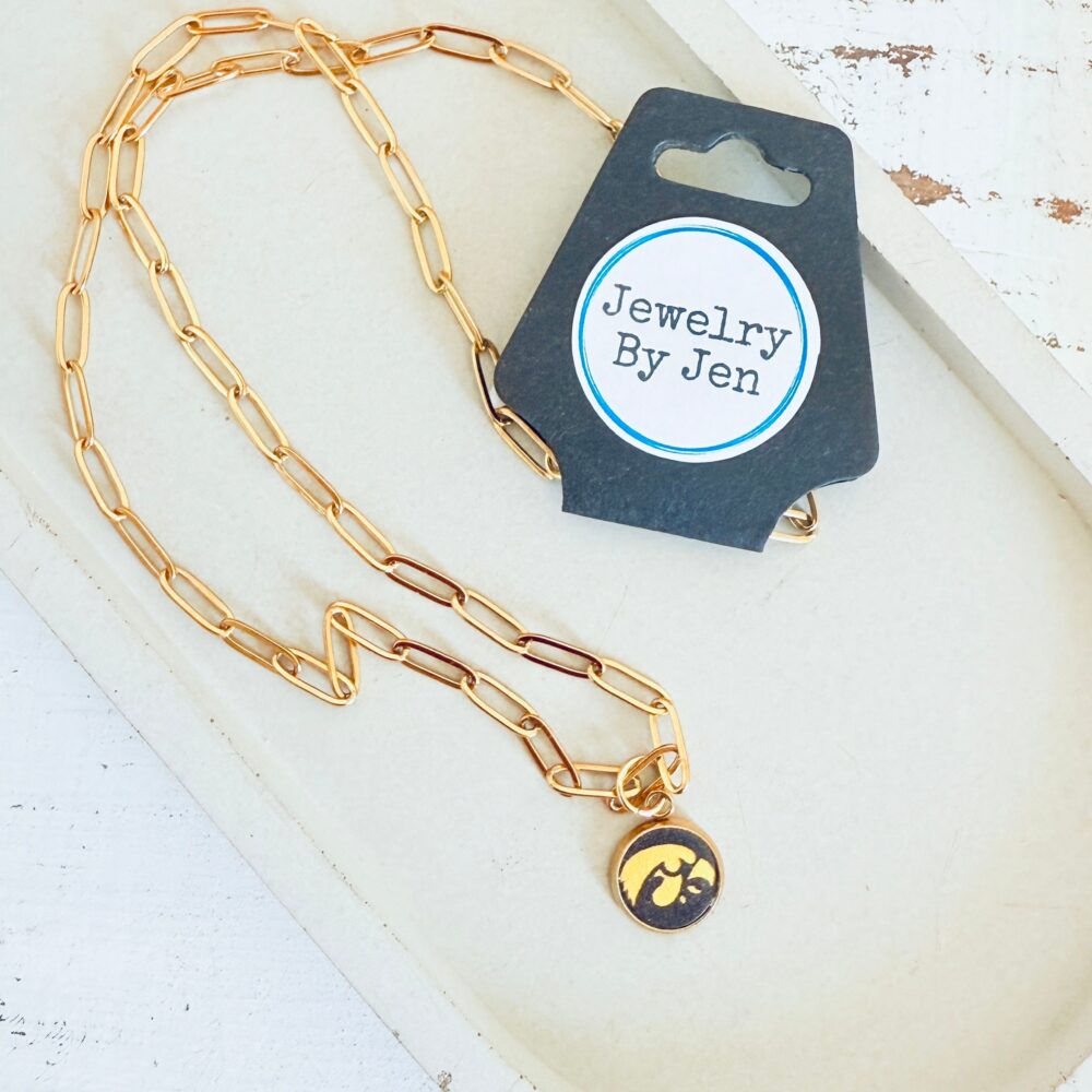 Iowa Hawkeyes Gold Tigerhawk Necklace – Shop Iowa