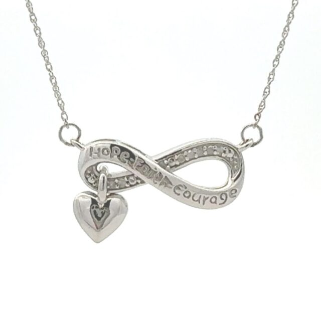 Infinity necklace with heart and diamond accents – Shop Iowa